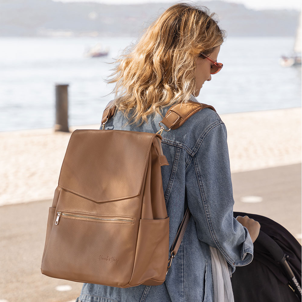 Classic Backpack in Tan by Hannah & Henry | One Fine Baby