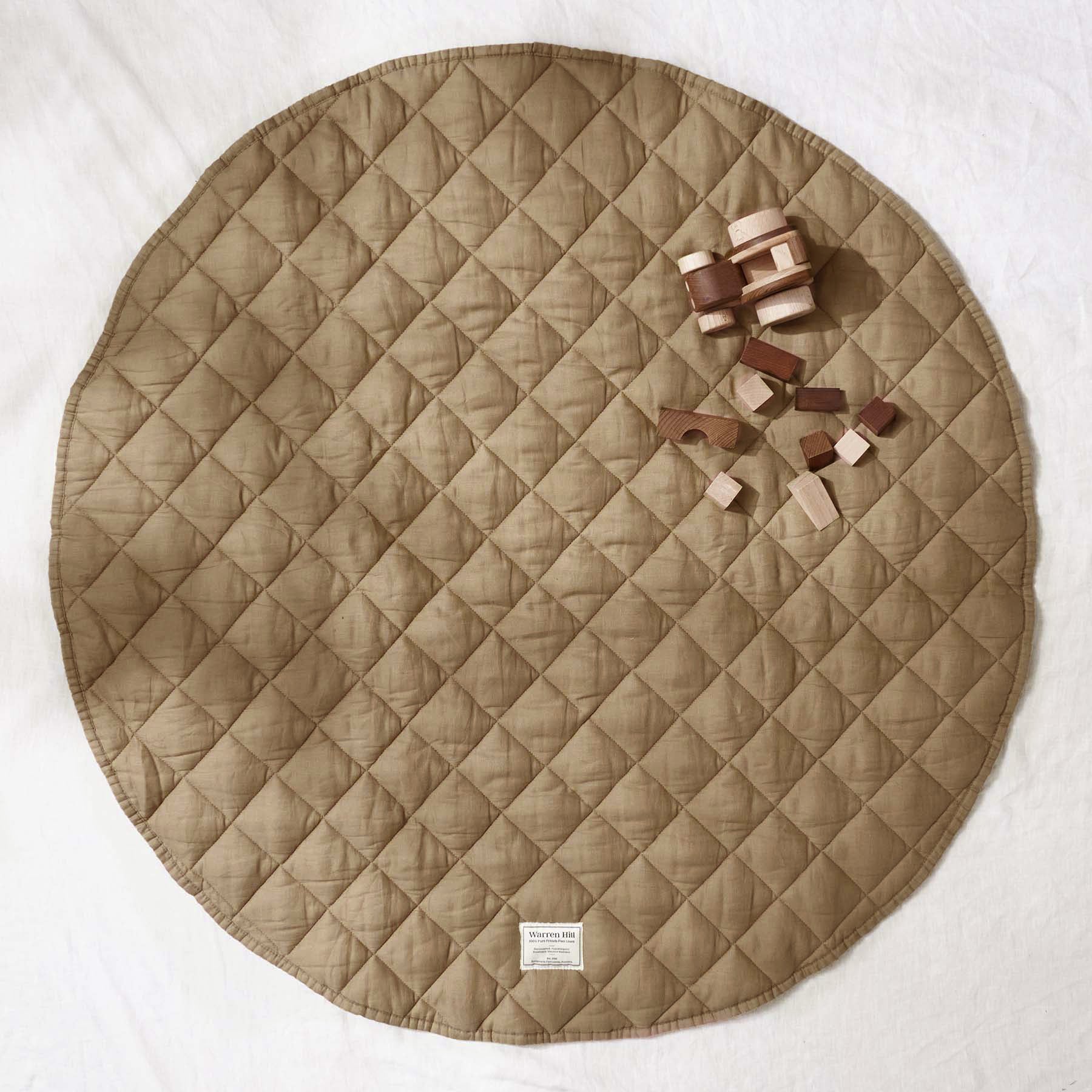 Olive Husk - 100% French Linen Baby Play Mat by Warren Hill | One Fine Baby