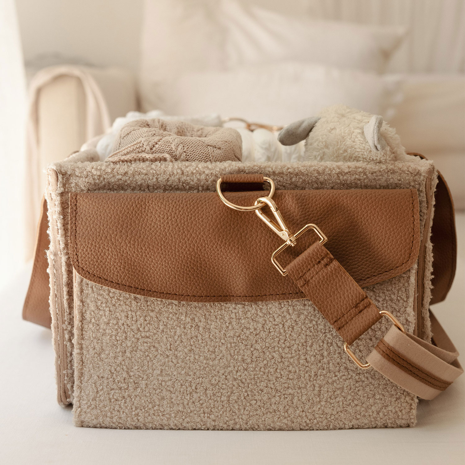 Nappy Caddy XL - Nude Tan by Linen Label | One Fine Baby