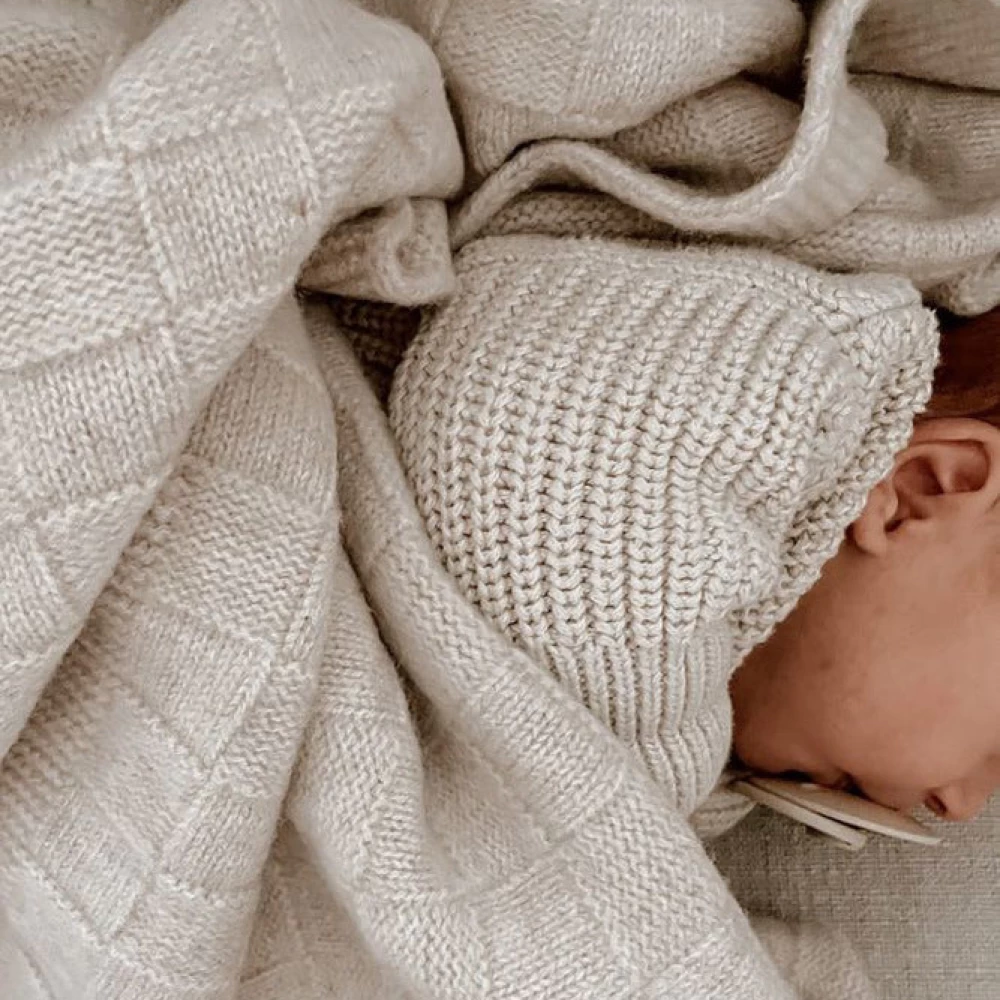 100% Australian Merino Checkerboard Blanket by Bundl Australia | One Fine Baby