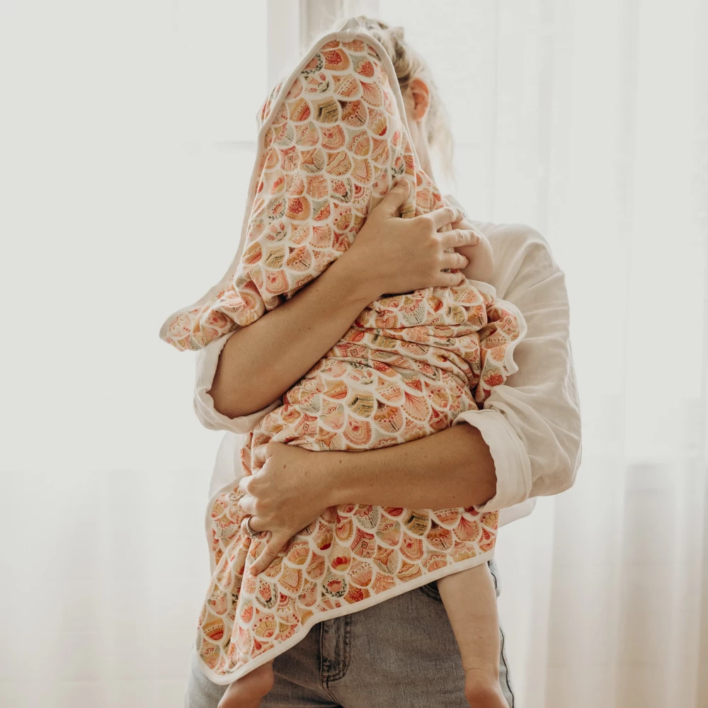 One Fine Baby - Baby Hooded Towel in Floral Scale