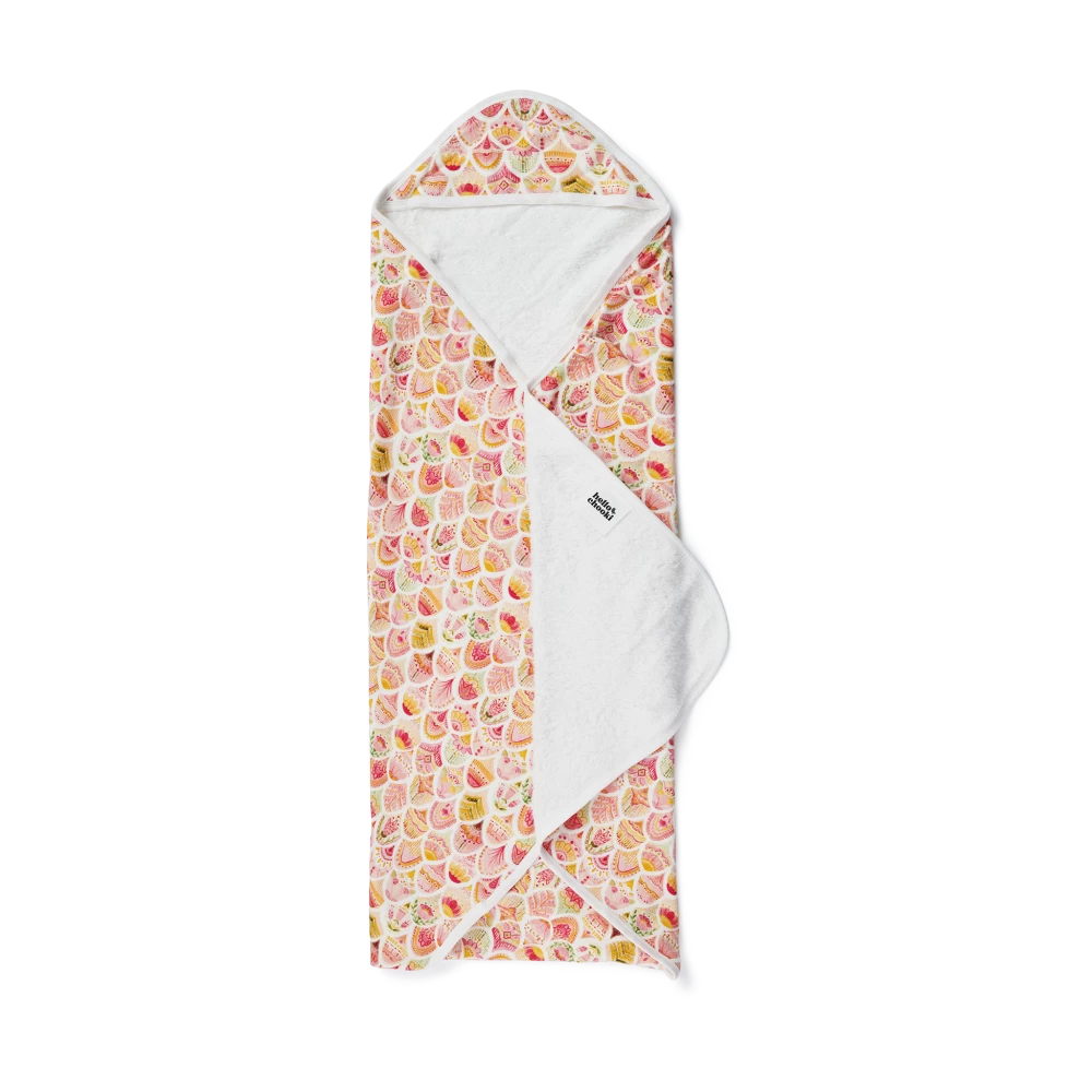 One Fine Baby - Baby Hooded Towel in Floral Scale