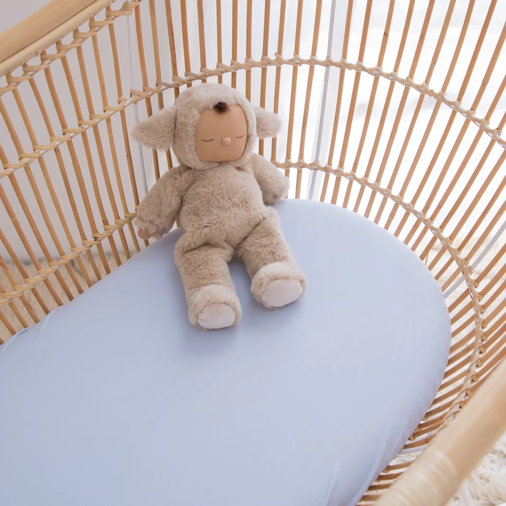 Bassinet Sheet in Blue by Hello Chooki | One Fine Baby