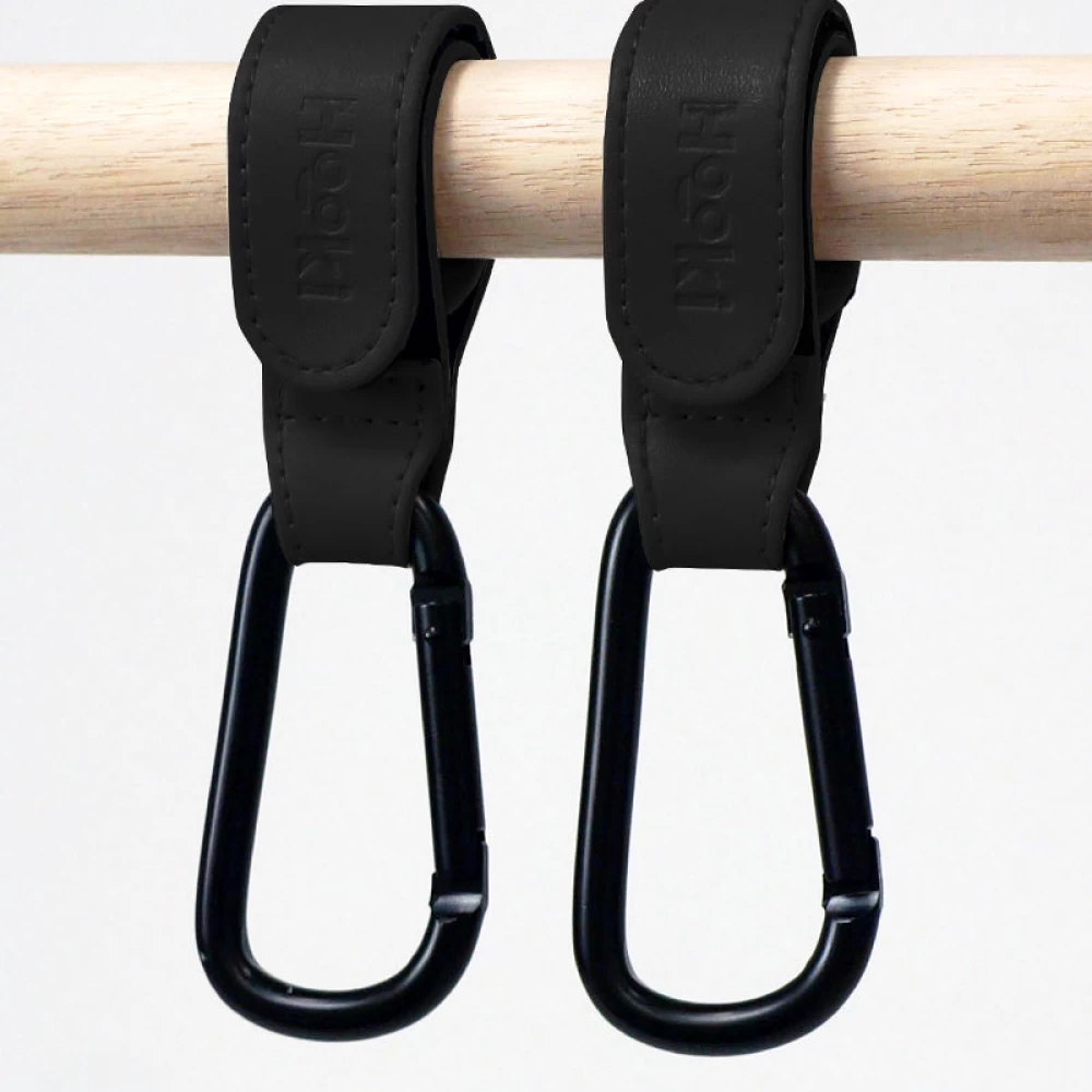 Duo Pram Hook Clip Set in Black by Hooki | One Fine Baby