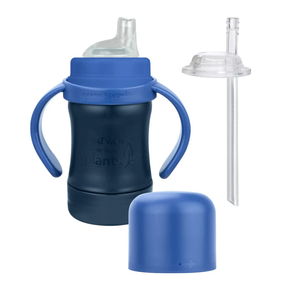 Sprout Ware Sip Straw Cup made from Plants in Navy - 6mo+ by Green ...