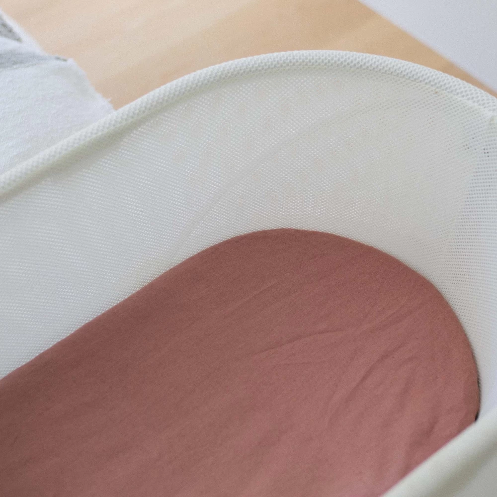 French Linen Bassinet Sheet - Smoke Pink by Warren Hill | One Fine Baby