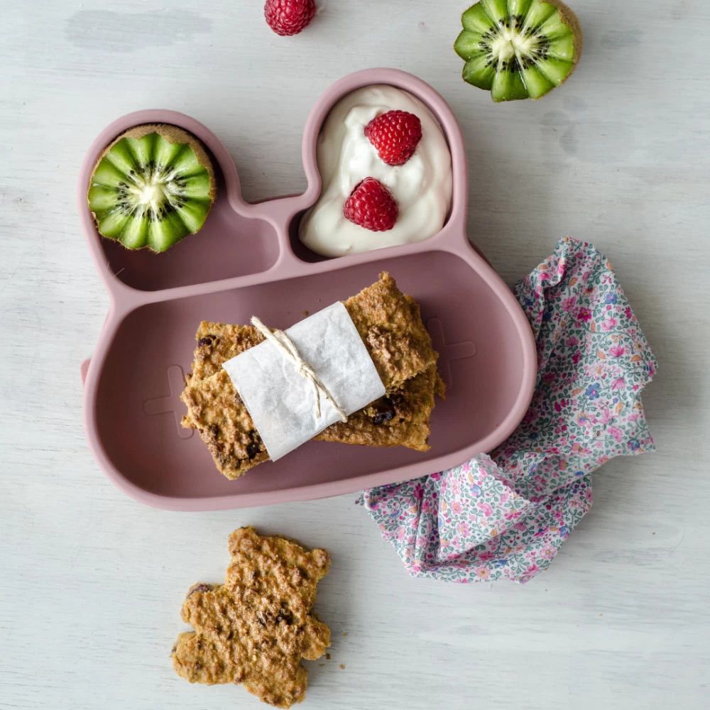 One Fine Baby - Bunny Stickie Plate in Dusty Rose